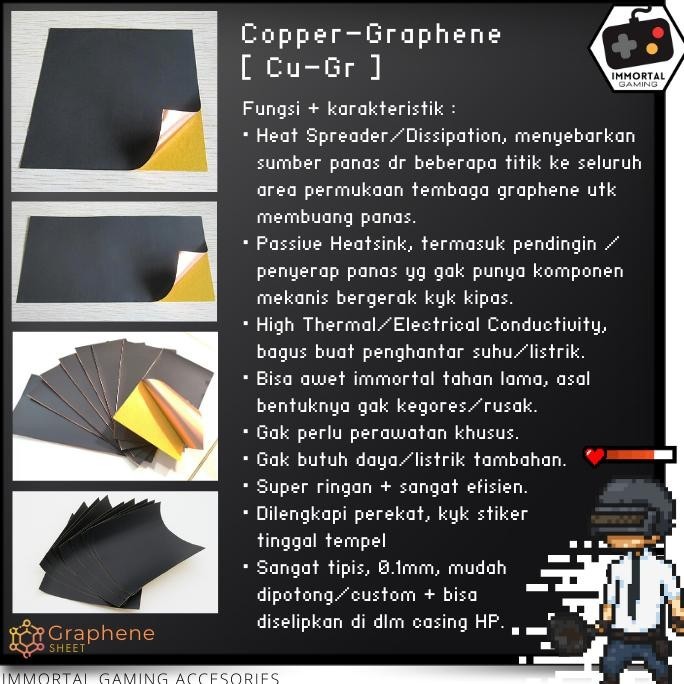 Jual [IM] GRAPHENE COPPER SHEET THERMAL STICKER GRAPHITE FOR PASSIVE ...