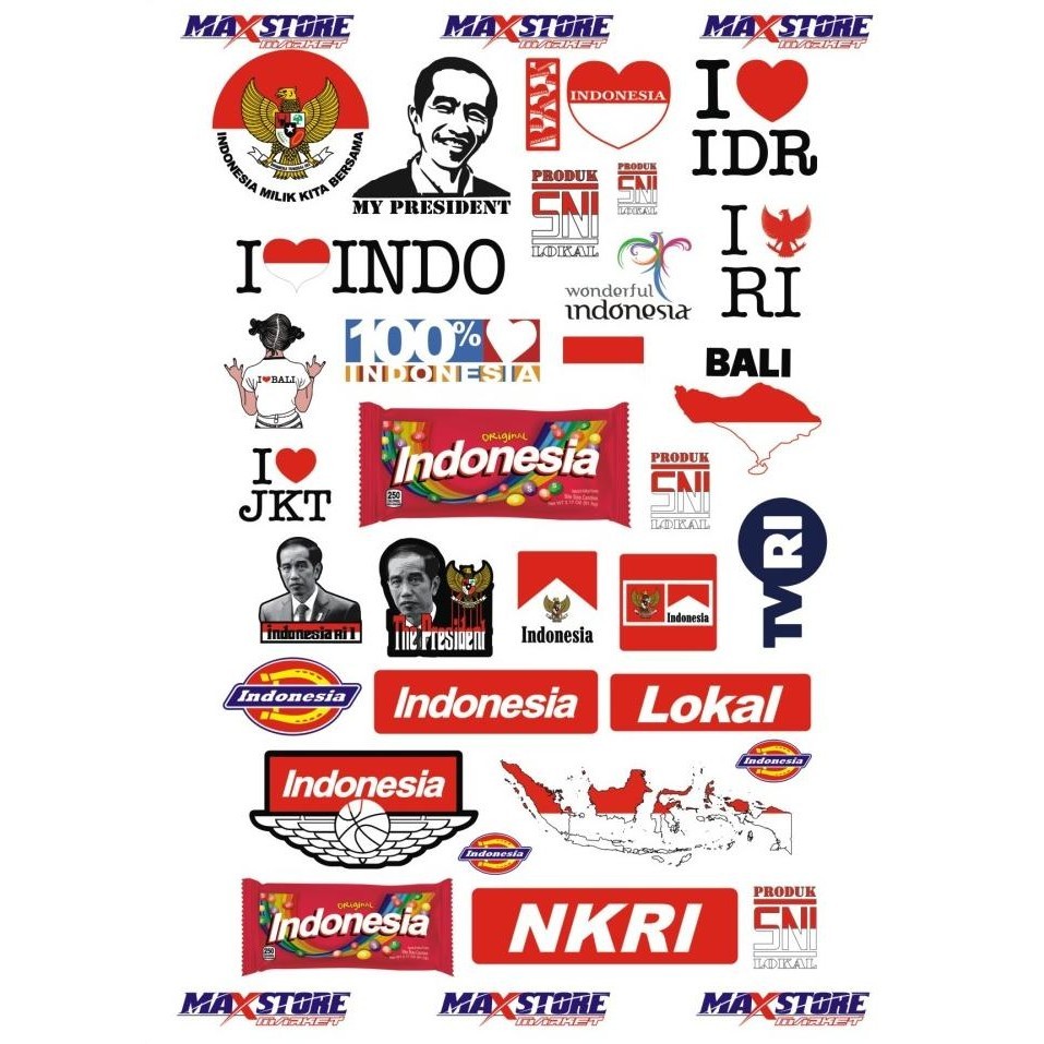 Jual stiker indonesia / stiker bom / travel sticker / koper stiker ...
