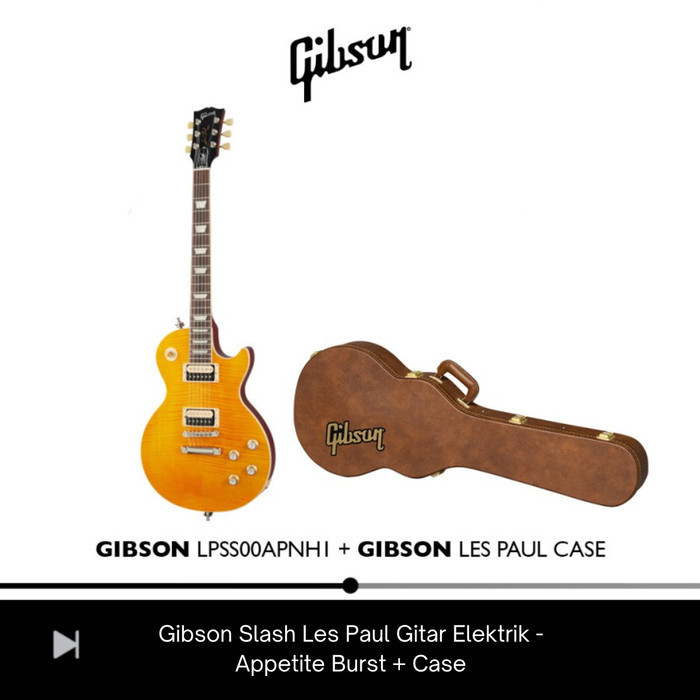 Jual Gibson Slash Les Paul Gitar Elektrik - Appetite Burst + Case ...