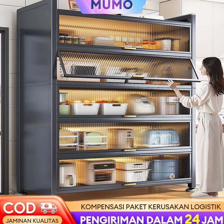 Jual Rak dapur Lemari Piring Multi-layer Lemari Dapur berdiri di lantai ...