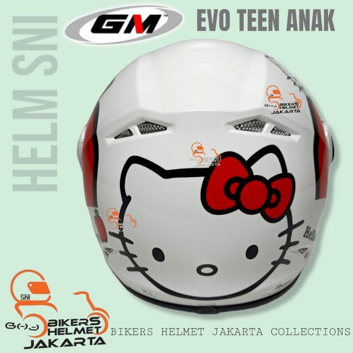 Jual HELM GM EVO TEEN HELLO KITTY #6 WHITE HELM ANAK | Shopee Indonesia