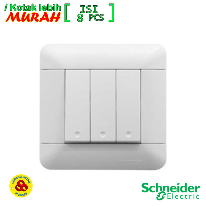 Jual Disc!! Schneider Paket Switch 3G 1W Arcato Saklar Triple 3 Gang 1 ...