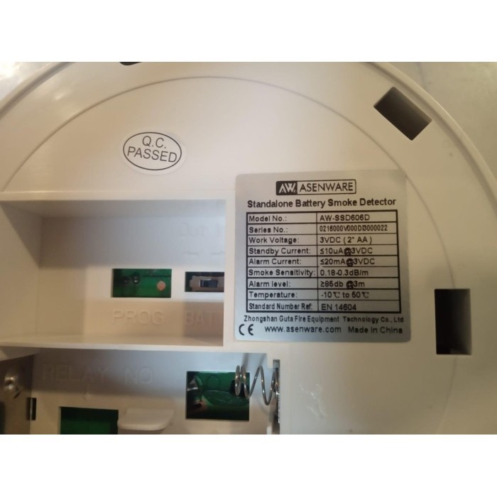 Jual Heat And Smoke Detector Standalone Battery Asenware Aw-Sst606D ...