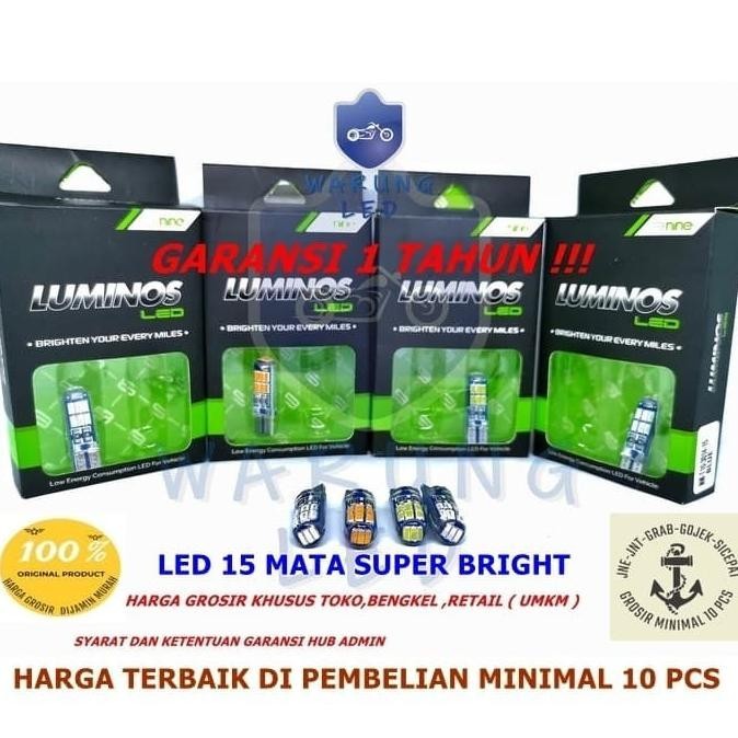 Jual Lampu LED T10 9nine Luminos senja sein plat mundur 15 Titik ( satu ) - Merah Roar Store ...