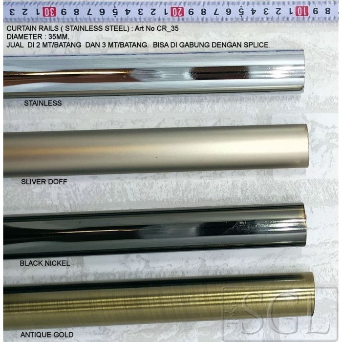 Jual Curtain Rails Steel / Rel Gorden Besi - (Cr_35_2Mt) | Shopee Indonesia