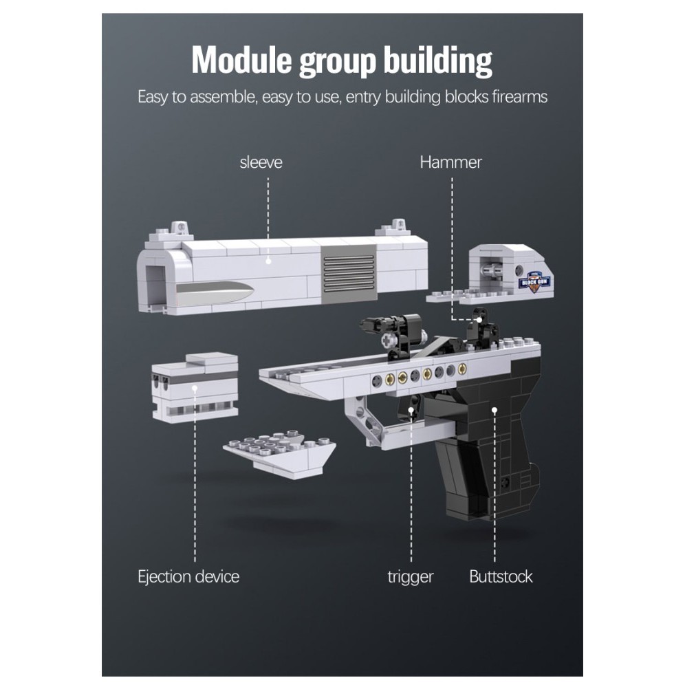 Jual Double E Cada Bricks Pistol Double Barrel Mainan Balok C81010W ...