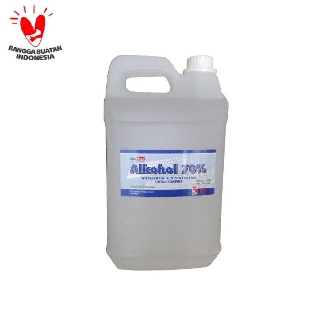 Jual ONEMED alkohol 70% 5000ml 5 liter alcohol 5Liter 5L 5000cc 5000 cc 5000 ml antiseptik dan ...