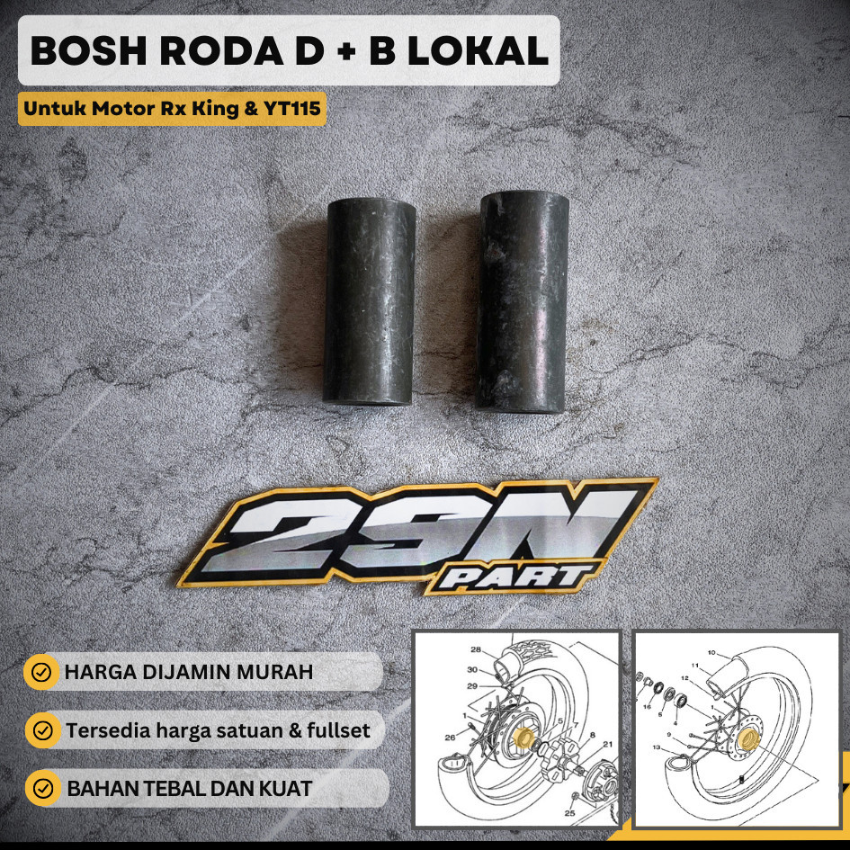 Jual Bosh Tengah Dalam Roda Tromol Depan Belakang RX KING RXK RXS RXZ ...