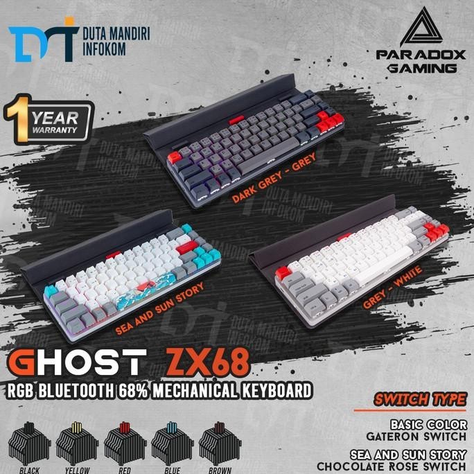 Jual Paradox Gaming Ghost Zx68 - Rgb Bluetooth 68% Mechanical Keyboard ...