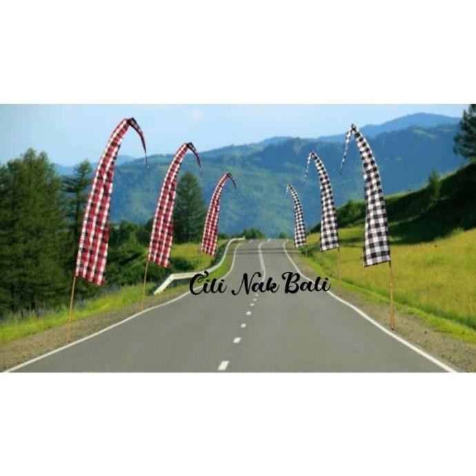 Jual Umbul umbul Bendera Bali murah Poleng Catur 3-4m Lebar 60cm READY ...