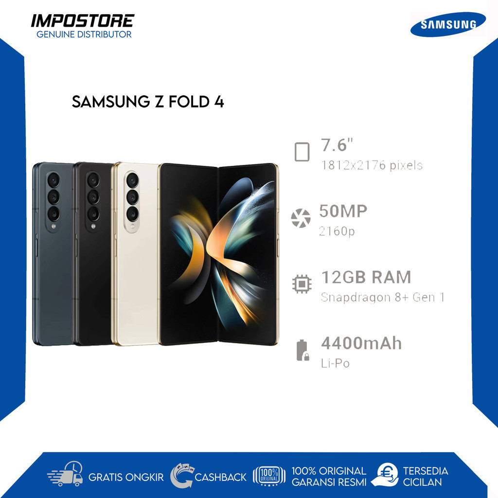 Jual SAMSUNG Z FOLD 4 - 12/256GB - SNAPDRAGON 8+ GEN 1 - REPACK ...
