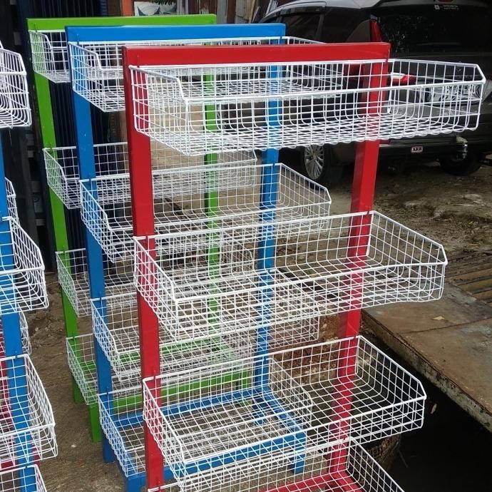 Jual rak jualan warung permen keripik snack rak ciki chiki keranjang ...