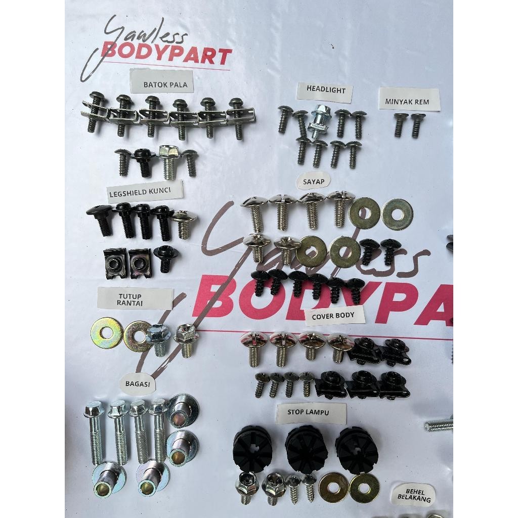 Jual Baut body supra fit new / Baut Honda Supra Fit New Fullset / Baut ...