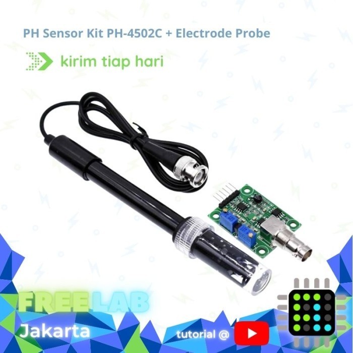 Jual PH Sensor Kit PH-4502C Electrode Probe Analog Output 5V Ardu PH ...