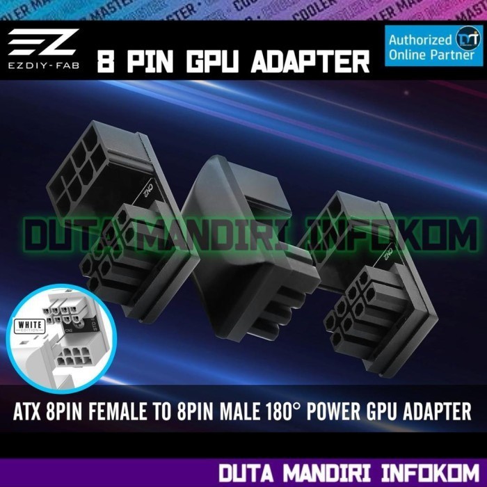 Jual EZDIY FAB GPU VGA PCIe 8 Pin U Turn 180 Degree Angle Connector ...