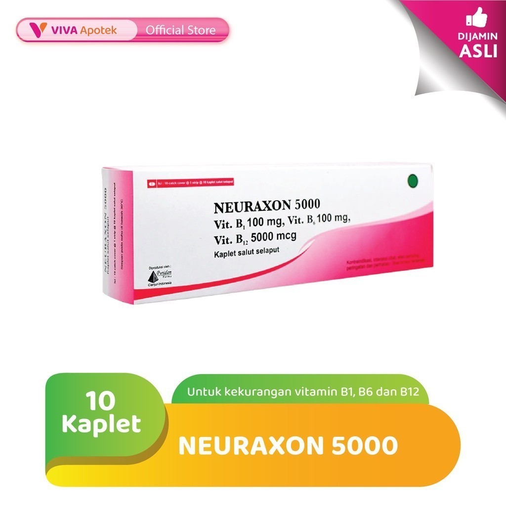 Jual Neuraxon 5000 untuk Mengatasi Kekurangan Vitamin B (10 Kaplet ...