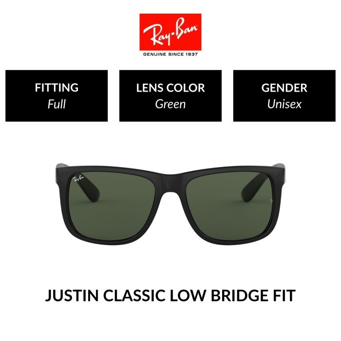 Jual RAY-BAN Justin RB4165F 601/71 Full Fitting Sunglasses 55mm ...