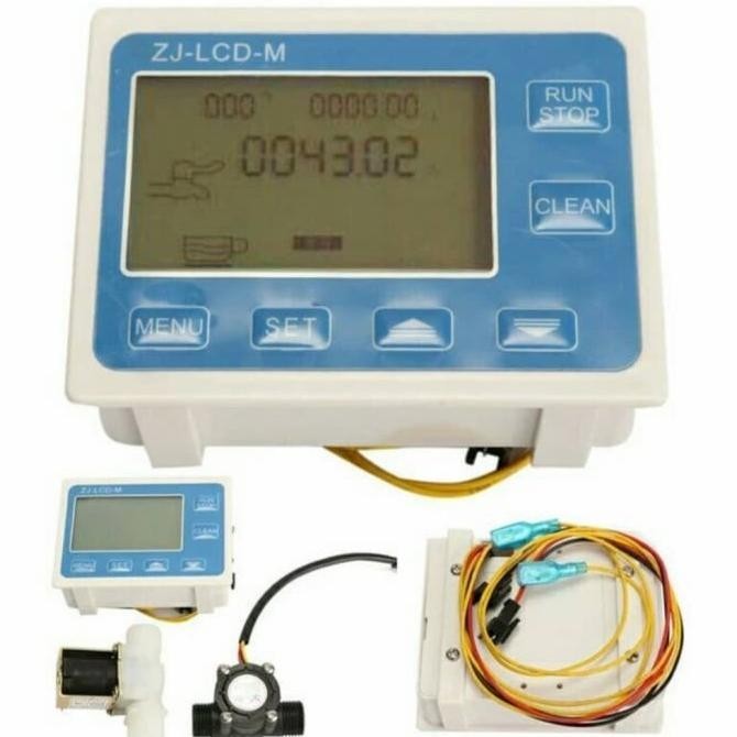 Jual Digital Flow Meter Control Display+Flow Sensor G1/2"+Solenoid ...