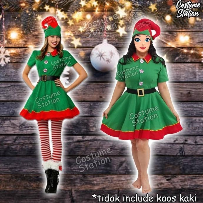 Jual Kostum Green Santa Elf /Peri Kurcaci Hijau Natal Christmas dewasa ...