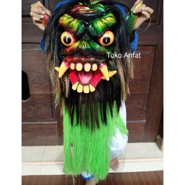 Jual Topeng Gedruk Buto / Topeng Rampak Buto Ijo Rambut Panjang Bahan ...