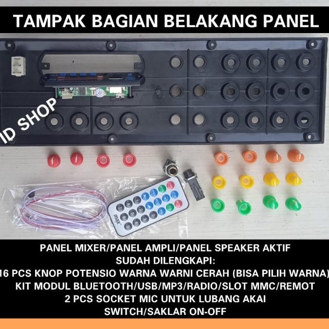 Jual Panel MIXER Ampli Panel SPIKER AKTIF+KNOP Potensio+Kit Modul+Soket ...