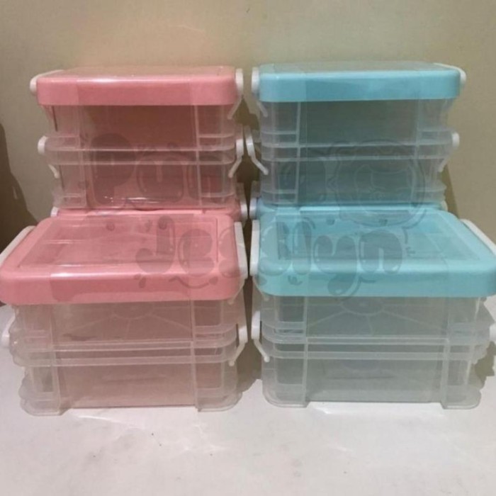 Jual Mr Diy Two Layer Storage Box Sealed (Photocard Mini Container ...