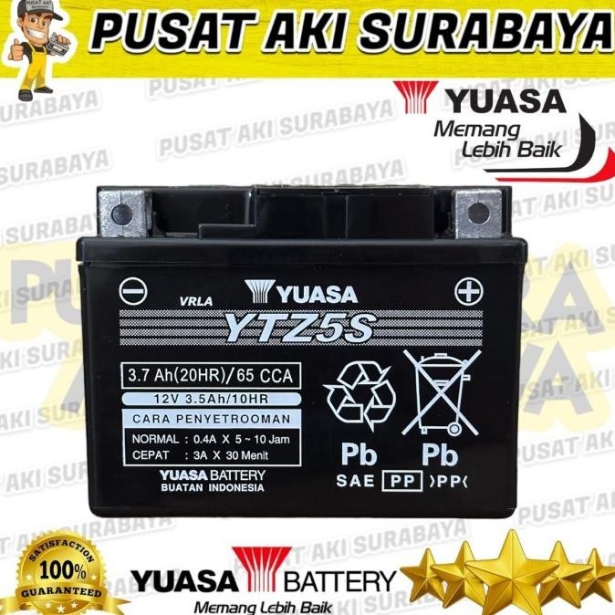 Jual ORIGINAL YUASA YTZ5S ACCU MOTOR BEAT XEON XRIDE MIO VARIO MTZ5S ...