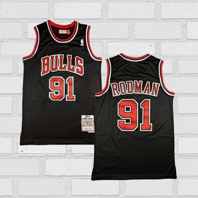 Jual Baju Jersey Basket Classic Nba Dennis Rodman Chicago Bulls Hitam ...