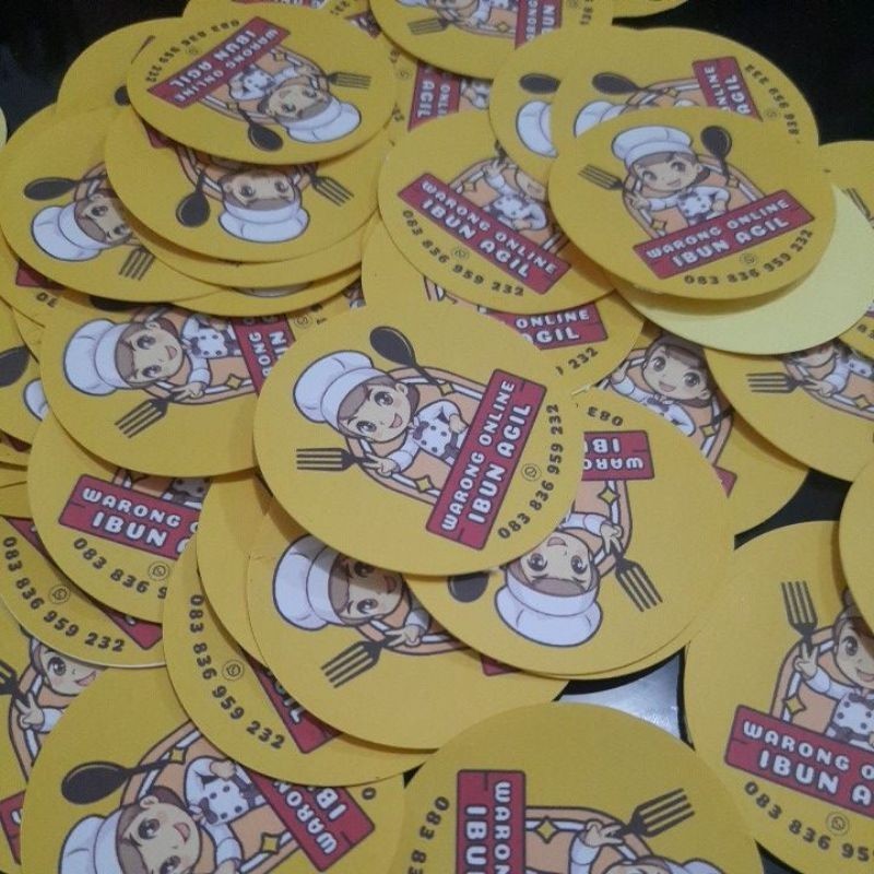 Jual stiker bulat produk stiker thank you | free cutting | Shopee Indonesia