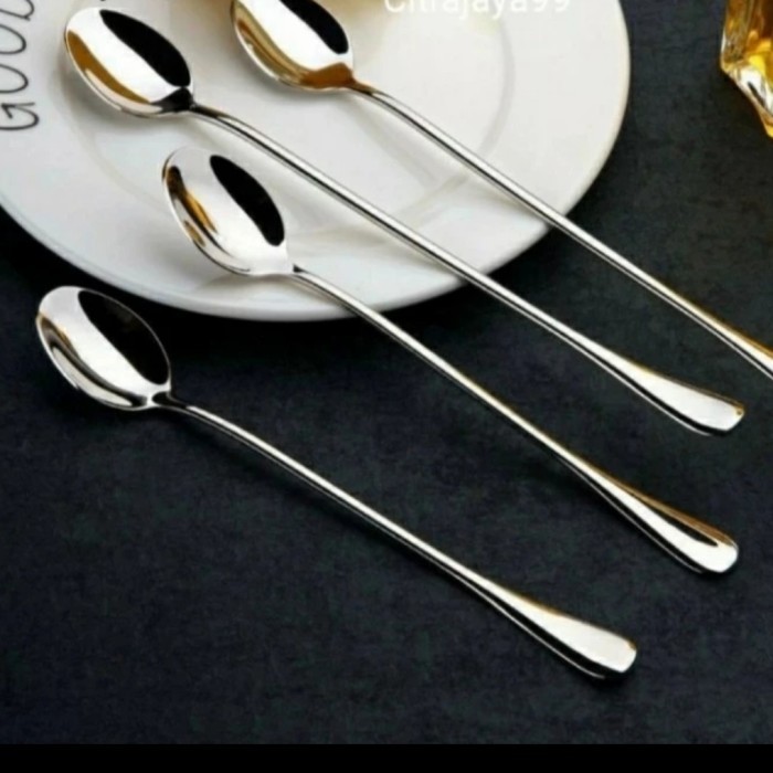 Jual Sendok Panjang Stainless Steel Tebal Awet Kuat Panjang 19.5CM ...