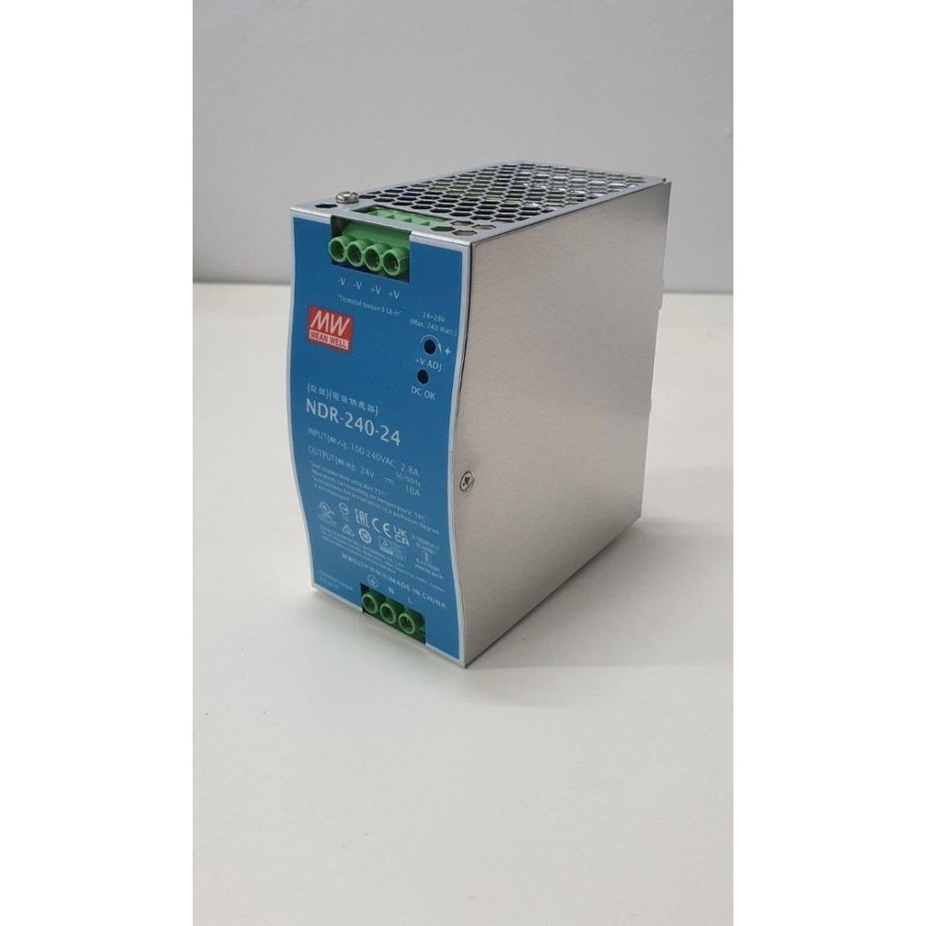 Jual POWER SUPPLY MEANWELL NDR-240-24 24V DC 240W 10A INDUSTRIAL DIN RAIL | Shopee Indonesia