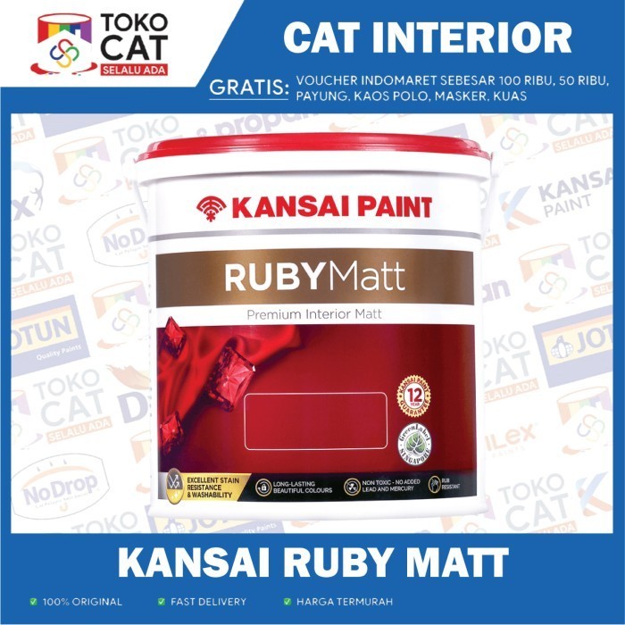 Jual Cat Tembok Interior | KANSAI PAINT RUBY MATT 2,5 L | Kemasan Galon ...