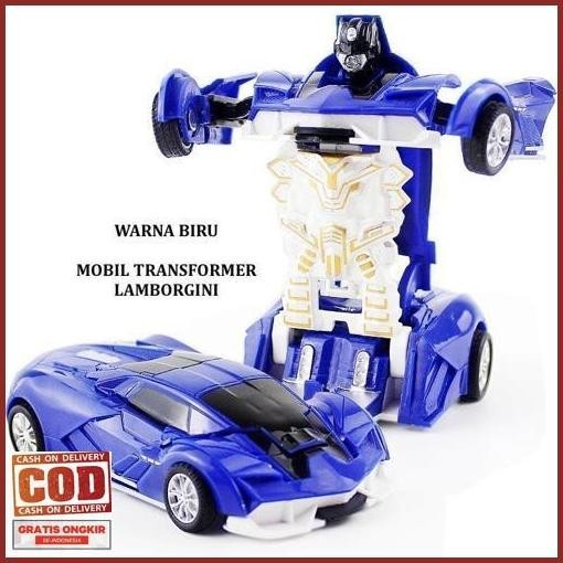Jual Baru Mainan Mobil Robot Transformer Lambo Diecast Tanpa Baterai ...