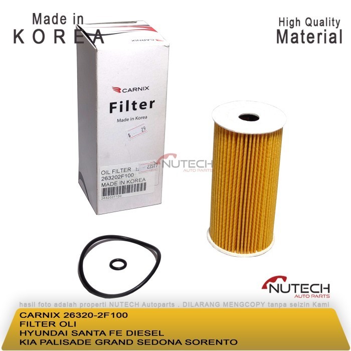 Jual FILTER OLI HYUNDAI SANTA FE DIESEL KIA PALISADE GRAND SEDONA ...