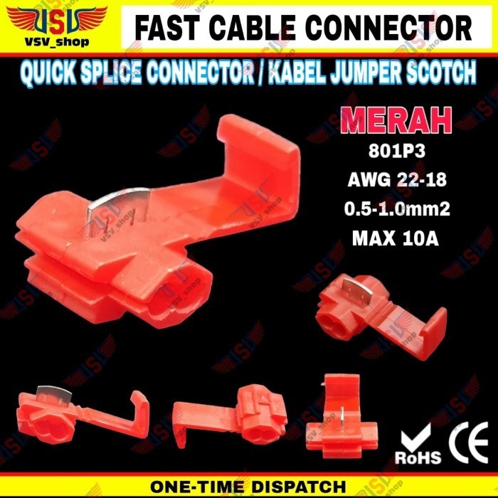 Jual Konektor Kabel Listrik Merah Jumper Scotch Lock Quick Cable ...