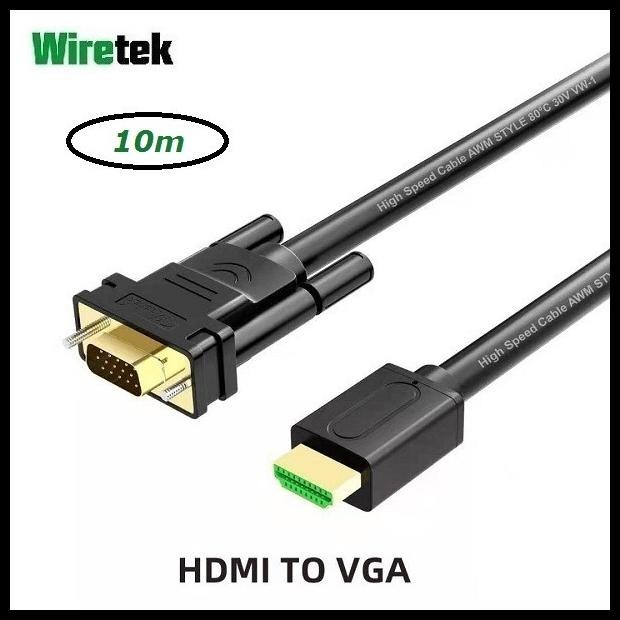 Jual Kabel Hdmi To Vga 10 Meter Wiretek | Shopee Indonesia