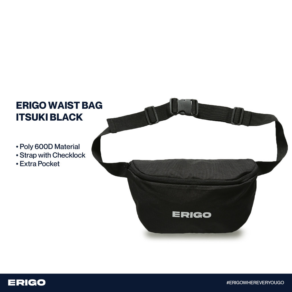 Jual Erigo Waist Bag Itsuki Black Unisex | Shopee Indonesia