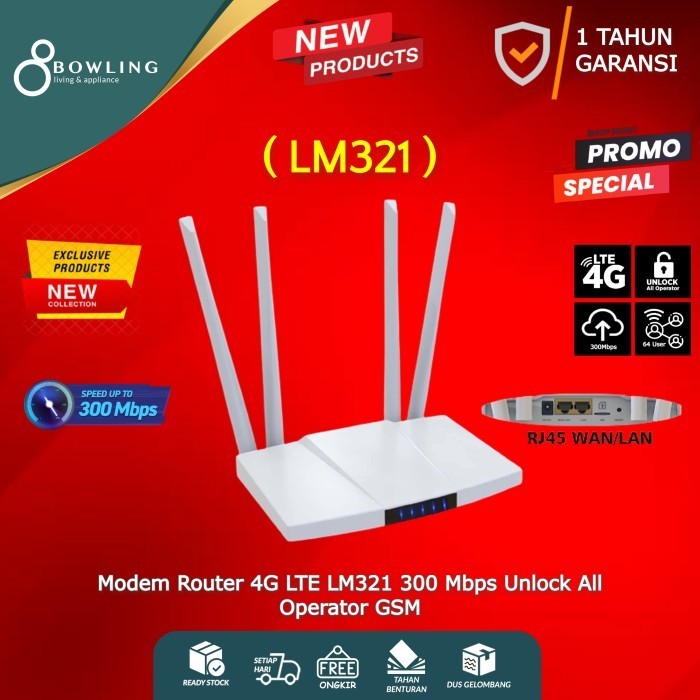 Jual Modem Router 4G Lte Lm321 300 Mbps Unlock All Operator Gsm ...