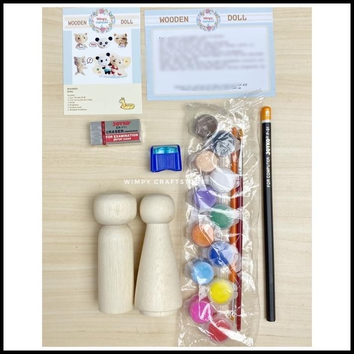 Jual GRATIS ONGKIR PAKET WOODEN DOLL KIT MELUKIS BONEKA KAYU WIMPY ...