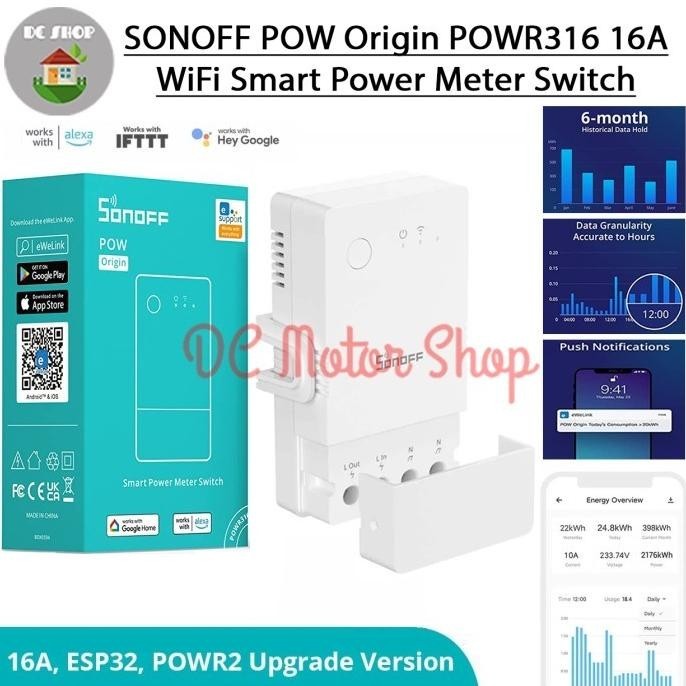 Jual Sonoff Pow Origin 16A Smart Monitor Power Consumption Upgrade POW R2 Radeliana Official ...