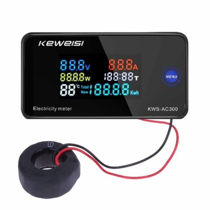 Jual Ac Watt Meter Digital 6In1 Kwh Kws Ac-300 100A Volt Ampere ...