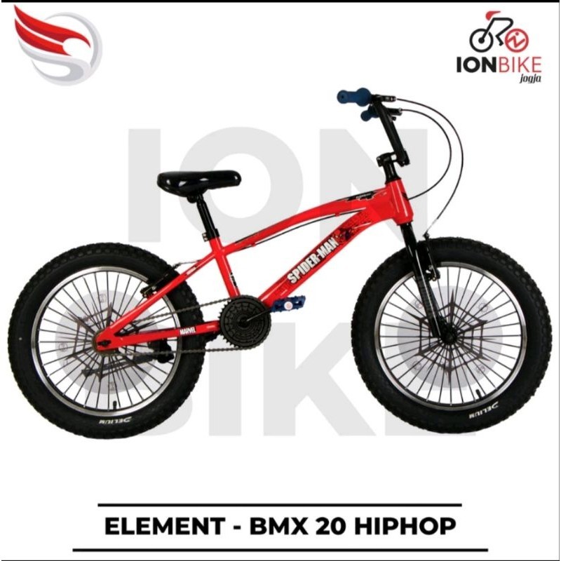 Jual Sepeda Bmx 20 Element Spiderman Hiphop Ban 3.0 besar anak hiphop ...