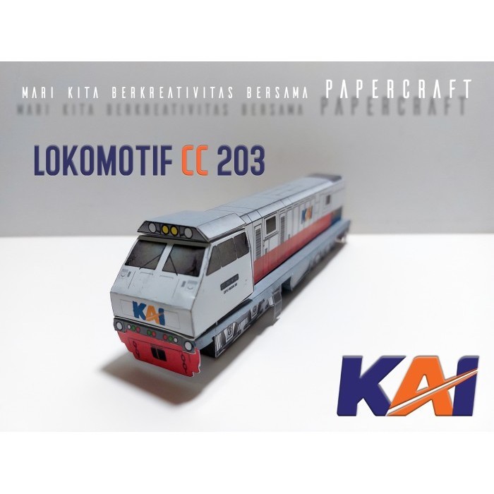 Jual 3D PAPERCRAFT KERETA API INDONESIA LOKOMOTIF CC 203 POLA KERTAS ...