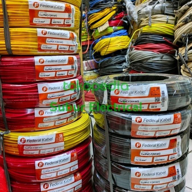 Jual FEDERAL NYAF 1X0,5mm/ 0,75mm/1mm/1,5mm/2,5mm/4mm kabel serabut federal | Shopee Indonesia