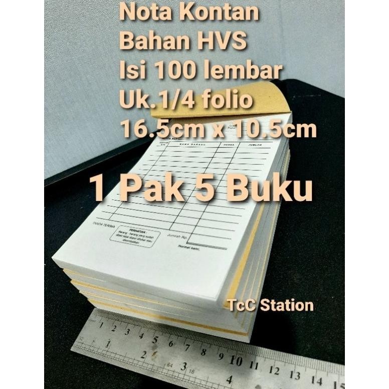 Jual 1 PAK 5 BUKU NOTA KONTAN 1/4 FOLIO 1 PLY ISI 100 LEMBAR 1 RANGKAP ...