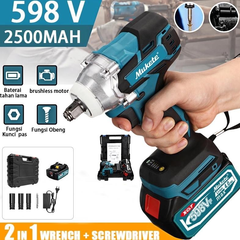 Jual {BARU} Brushless 598V 700 N/M cordless impact impact wrench impact baterai impact wrench ...