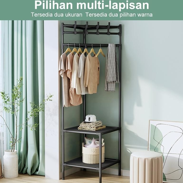 Jual Rak Gantungan Baju Sudut Rak Stand Hanger Rak Baju Portable Lemari ...
