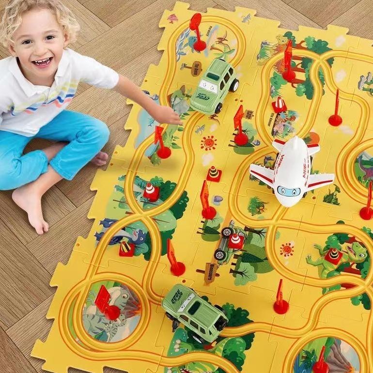 Jual jg-8 Mainan Puzzle Mobil Rel Listrik DIY Rakitan Jigsaw Jalur ...