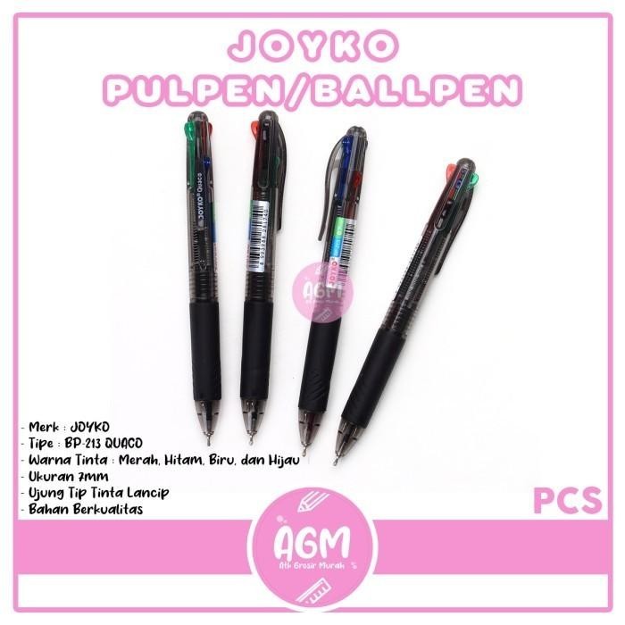 Jual PULPEN/ BALLPEN JOYKO TIPE BP-213 QUACO 3 WARNA 0.7mm DIJUAL PER ...