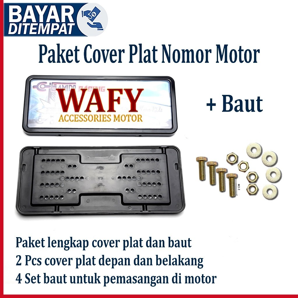 Jual Paket Cover Bingkai Plat Nomor Motor Gamido Mika + Baut Set ...